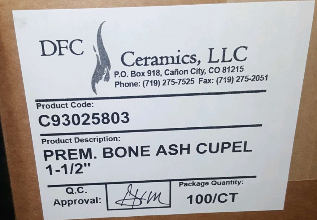 1-1/2″ Bone Ash Cupel, 100/case – Northwest Mine Supply